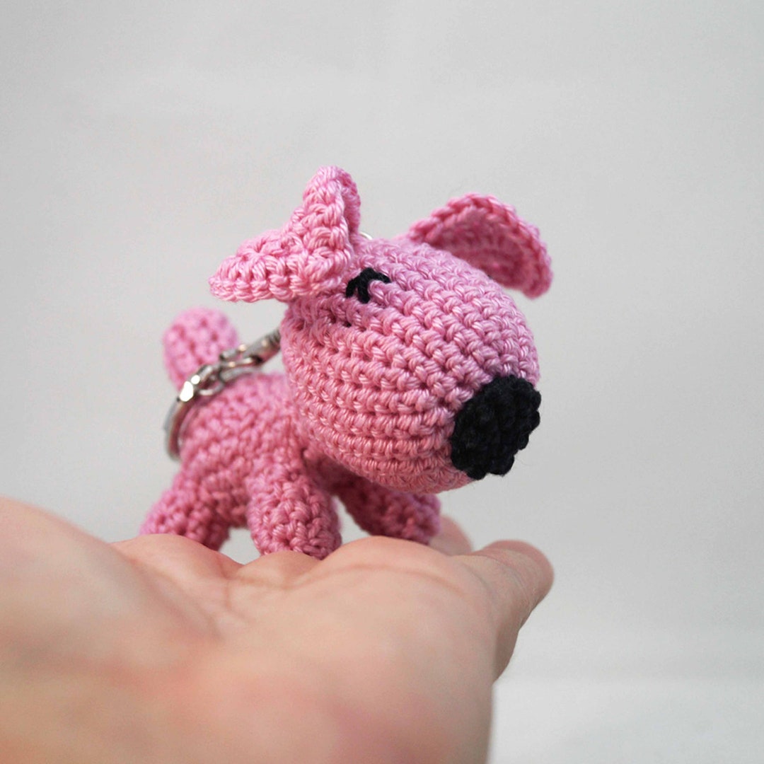 Small Crocheted Dog Keychain/bag Charm/keyring - Etsy