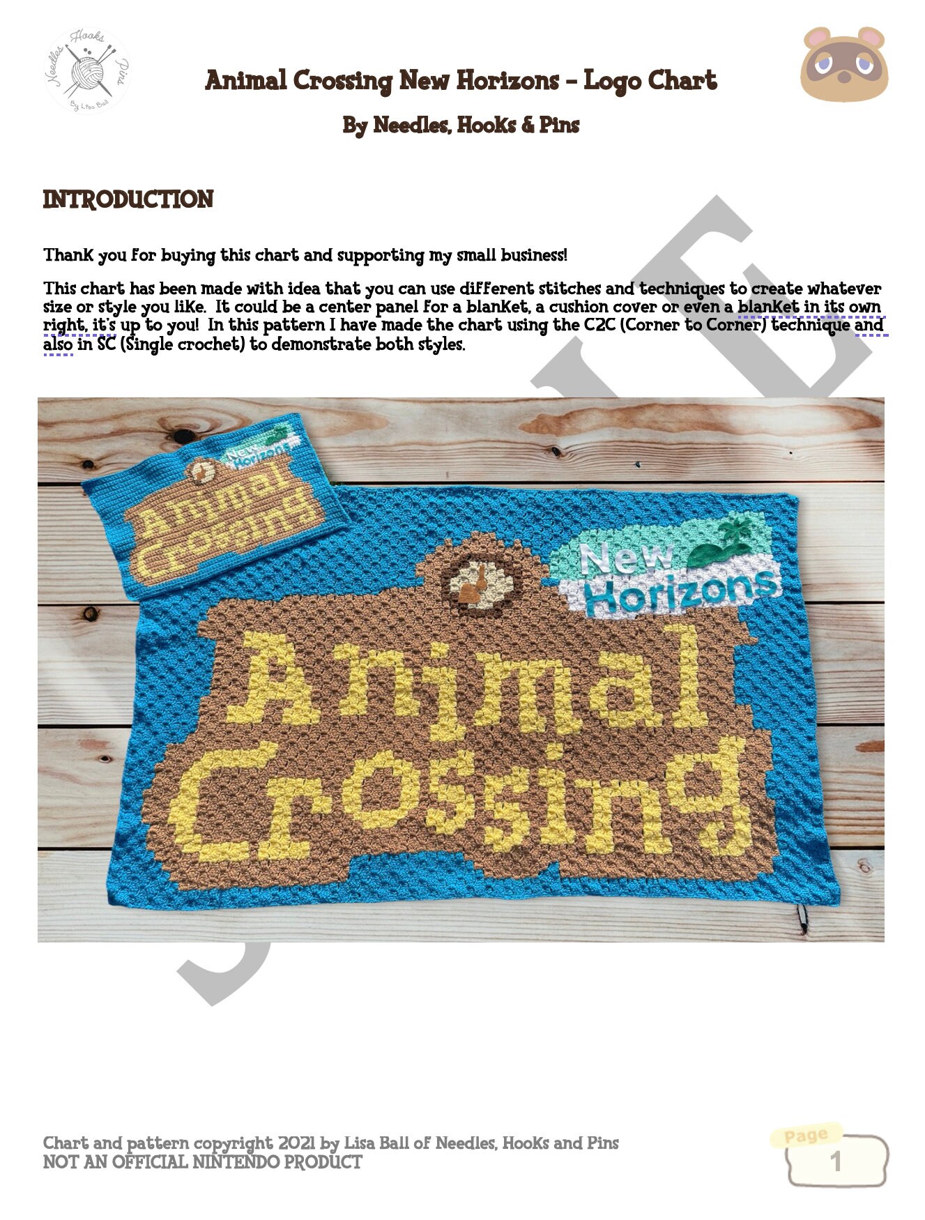Animal Crossing New Horizons Logo Graph/chart - PDF PATTERN - Etsy