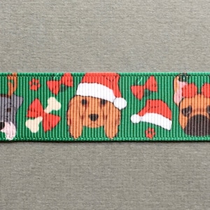 IRRESISTIBLE! Dogs Dressed for Christmas/holidays on 7/8" Green ...