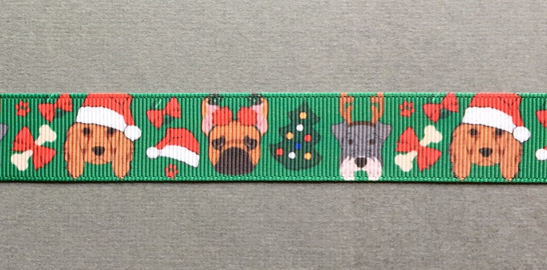IRRESISTIBLE! Dogs Dressed for Christmas/holidays on 7/8" Green ...