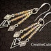 Cute Boho Beaded Triangle Earring Dangles, Gold Aura Czech Bead ...