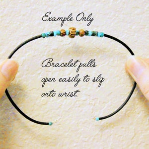 Rustic Boho Teal Green Stretch Bracelet, Earthy Unique Czech Bead Wrist ...