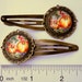 Rustic Autumn Pumpkin Hair Clips, Set of 2 Brass Snap Clips, Domed ...
