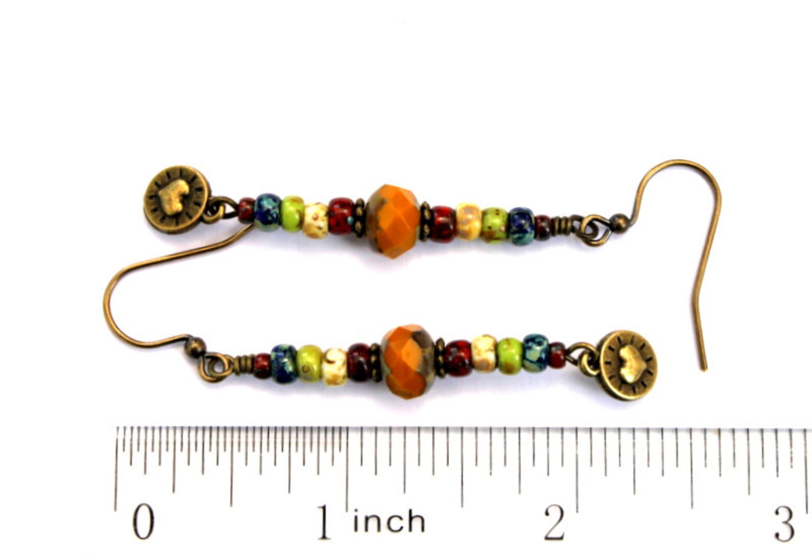 Rustic Boho Bead Earrings Colorful Czech Bead Dangles Tiny - Etsy