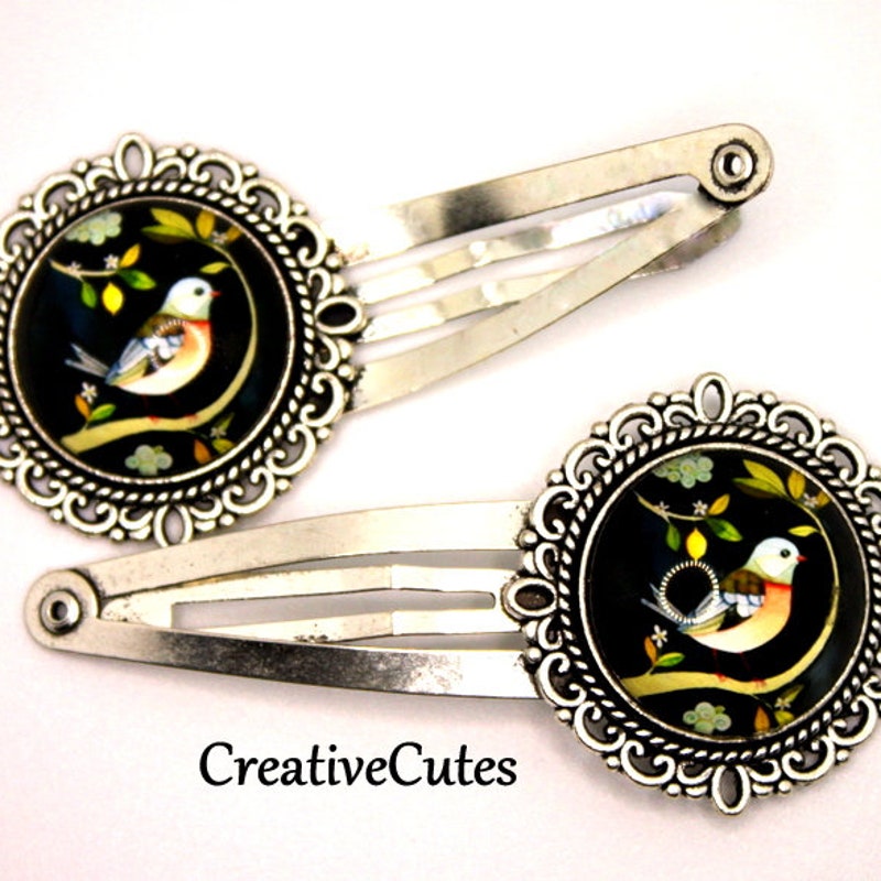 Glass Bird Hair Clips - Etsy