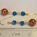 Fun Cocktail Party Earring Dangles, Shiny Aqua Blue & Orange ...