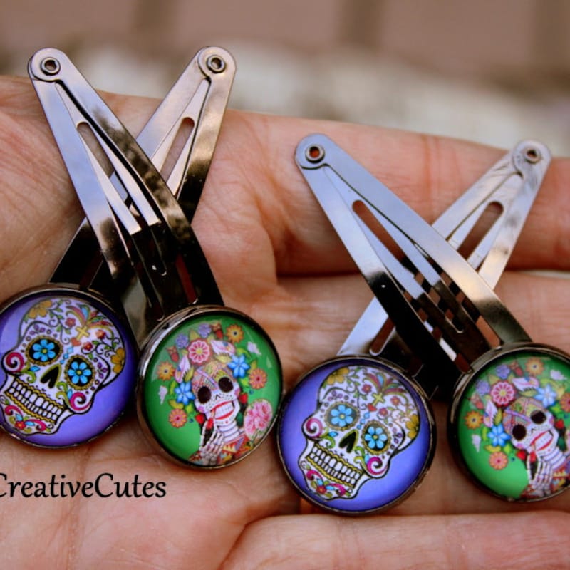 Skull Hair Clips - Etsy