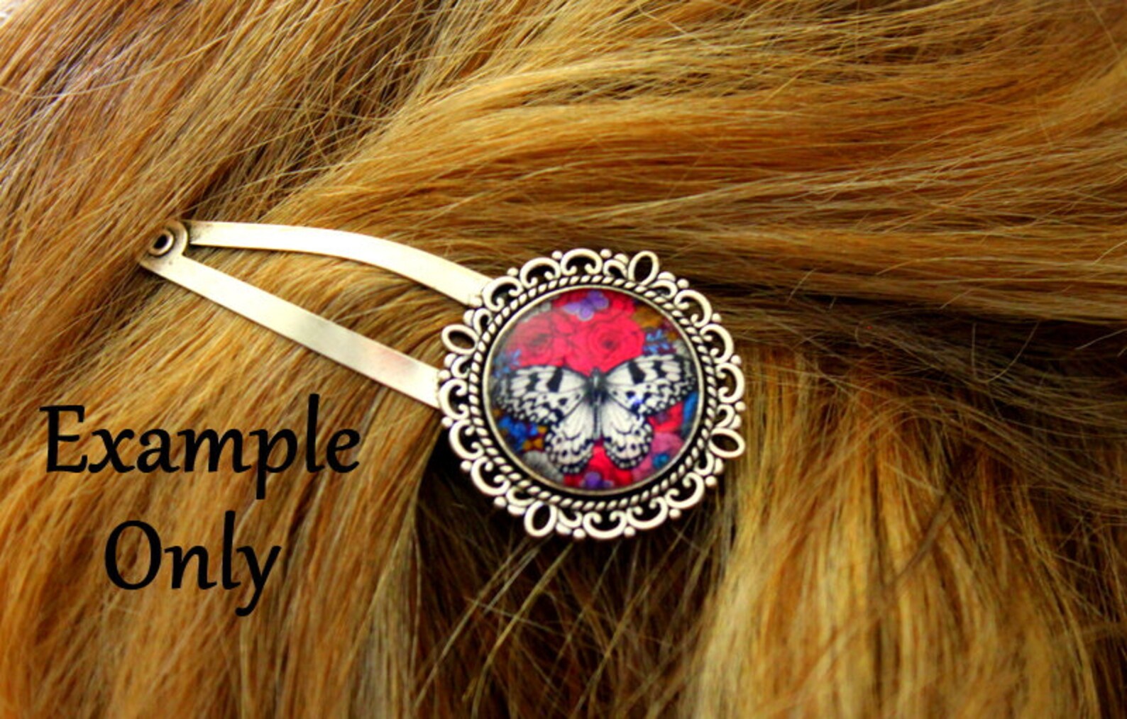 Rustic Autumn Pumpkin Hair Clips, Set of 2 Brass Snap Clips, Domed ...