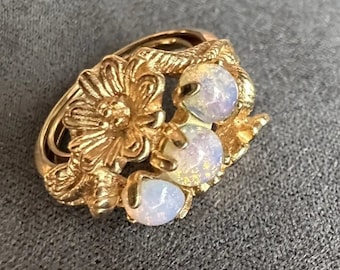 Vintage Elizabeth Taylor Avon Ring Size 10.5 Brilliance Gold Tone - Etsy