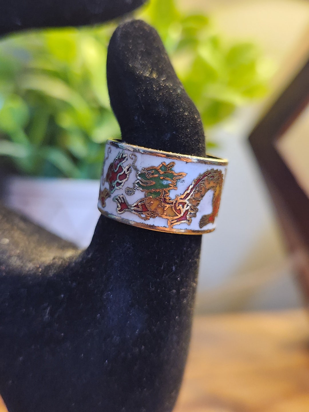 Vintage Chinese Enamel Ring - Etsy