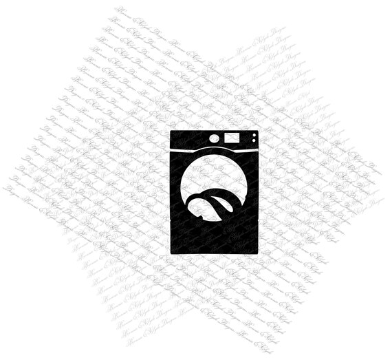 Washer Washing Machine Clip Art Stencil Instant Digital | Etsy