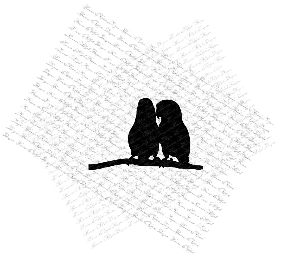 Love Birds on a Tree Branch Instant Digital Download SVG PNG JPEG Dxf ...