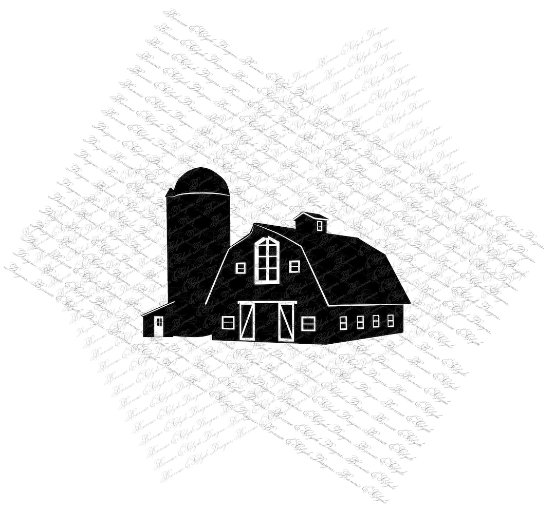 Barn With Silo Farming Country Style Instant Digital Download SVG PNG ...