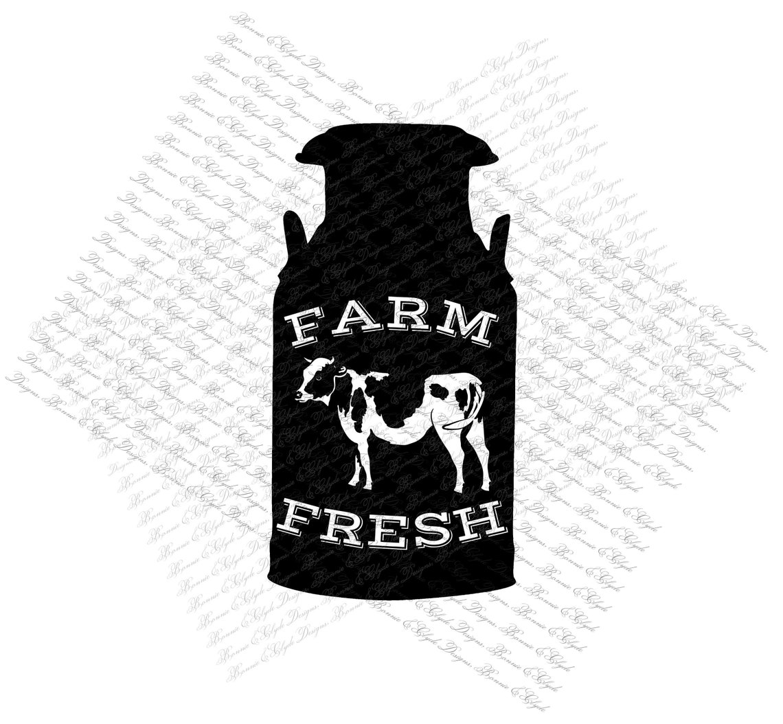 Farm Fresh Country Milk Jug Instant Digital Download Includes SVG, PNG ...