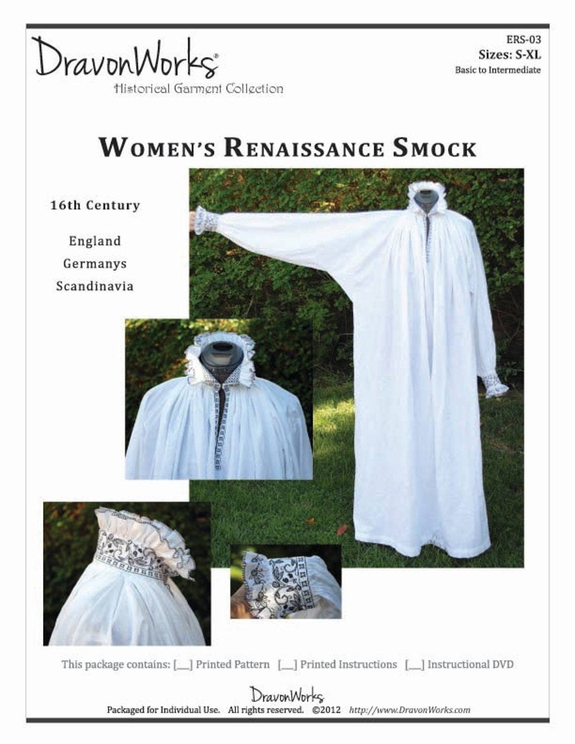 Pattern for 16th Century Women's Renaissance Chemise or - Etsy