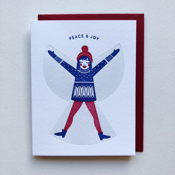 Snow Angel Card - Etsy