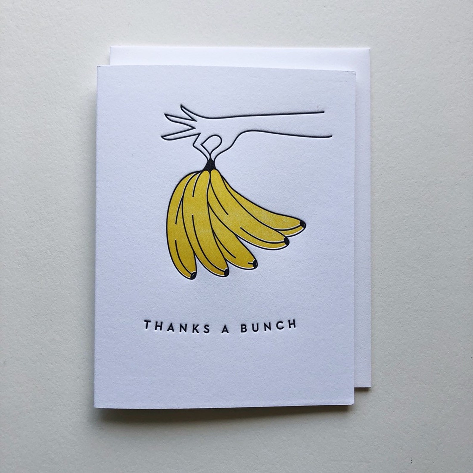 Thanks A Bunch Bananas Letterpress Thank You Card Pack : Boxed - Etsy
