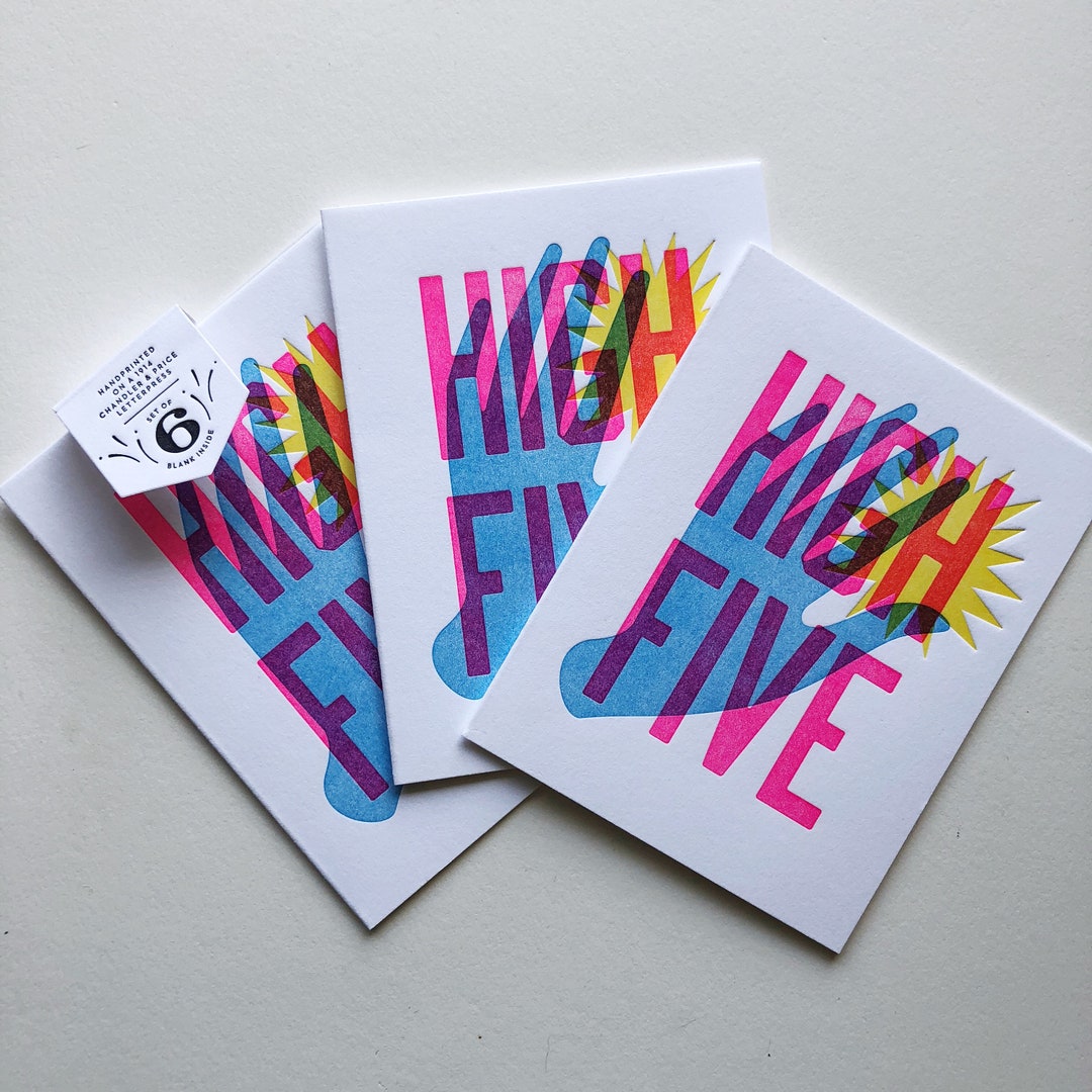 High Five Congratulations Letterpress Card Pack : Boxed Set of Six - Etsy