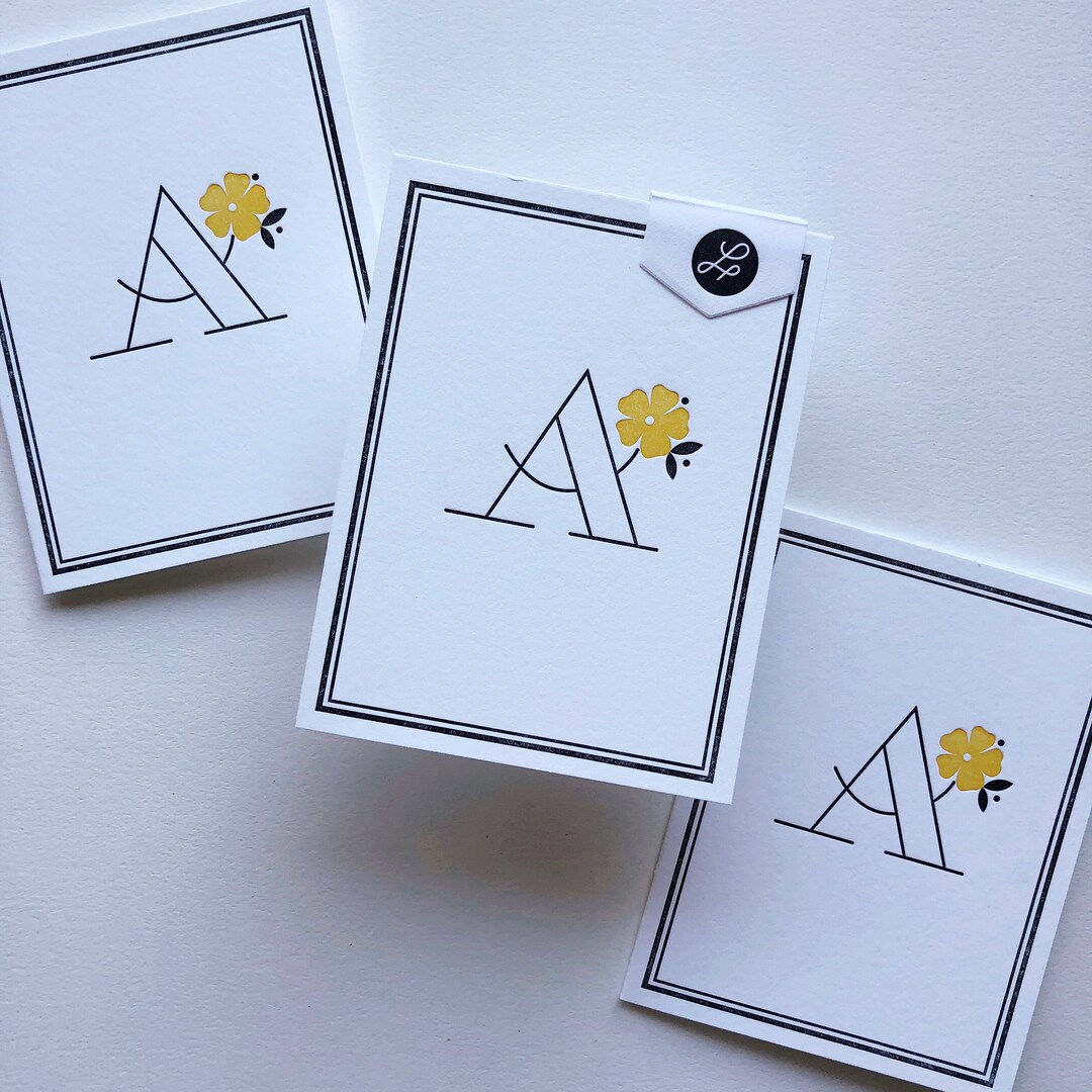 Letterpress Monogram Cards : Letter "a" Boxed Set of Six - Etsy