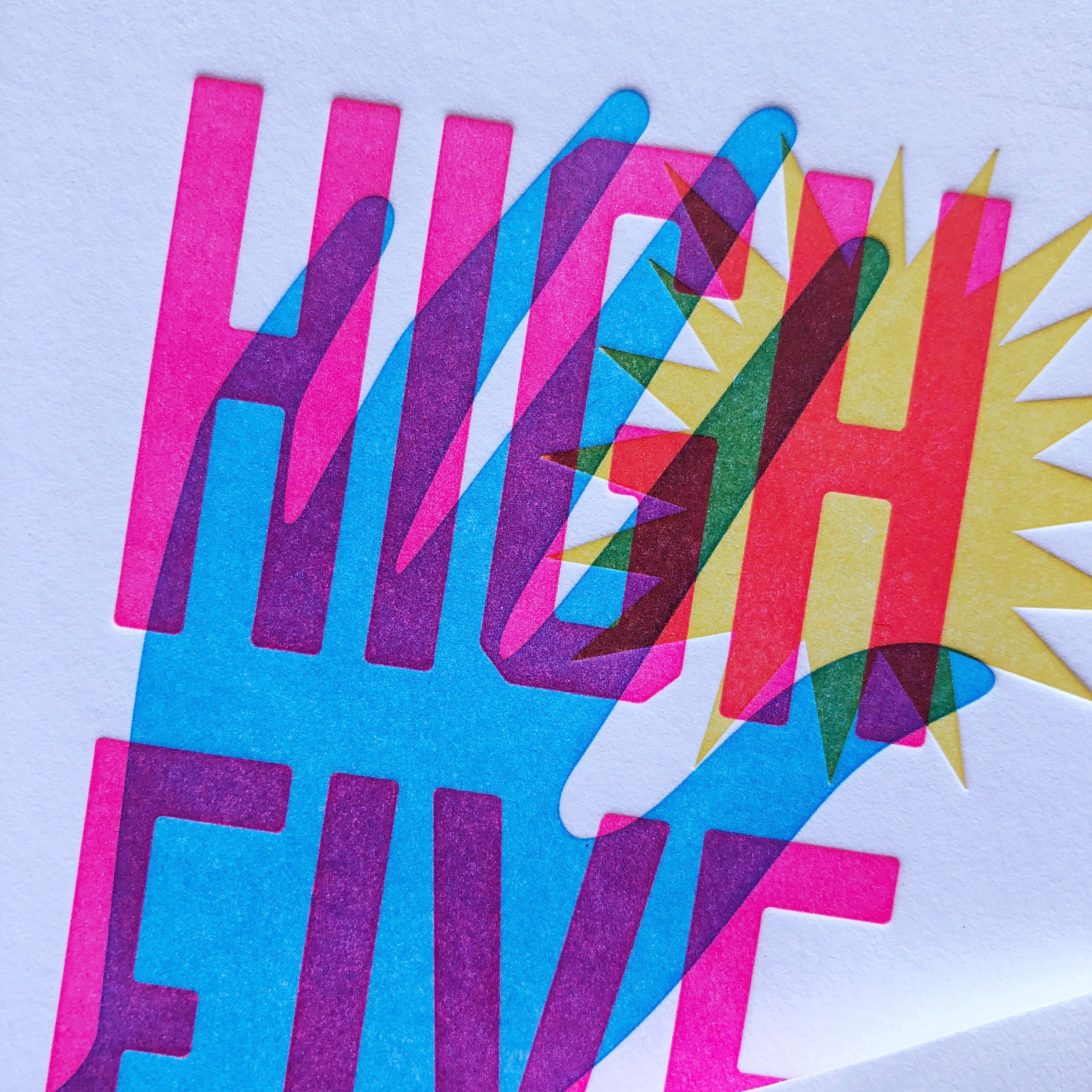 High Five Single Letterpress Card - Etsy