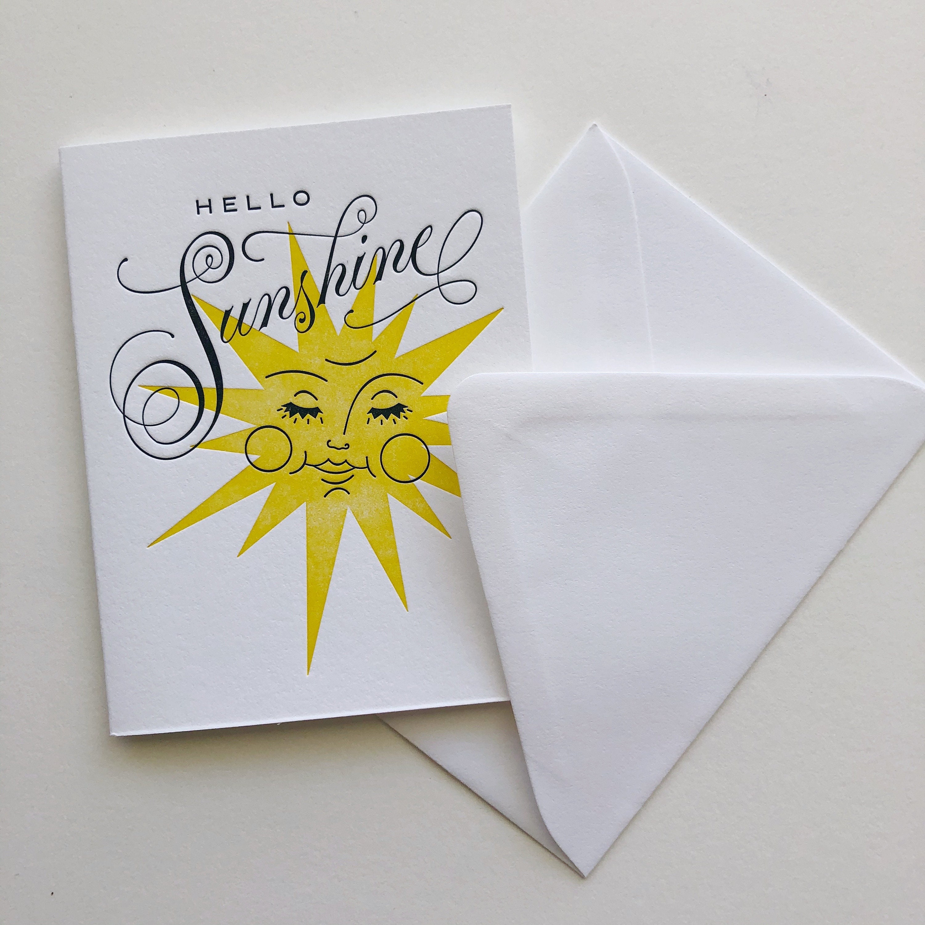 Hello Sunshine : Boxed Set of Six Letterpress Cards - Etsy