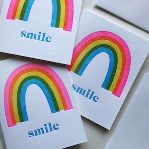 Smile Rainbow Card Pack : Boxed Set of Six Letterpress Cards - Etsy