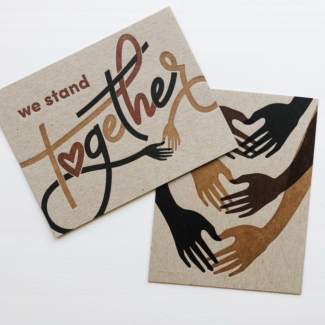 BIPOC Postcard We Stand Together and Hands for Justice 2 Pack ...