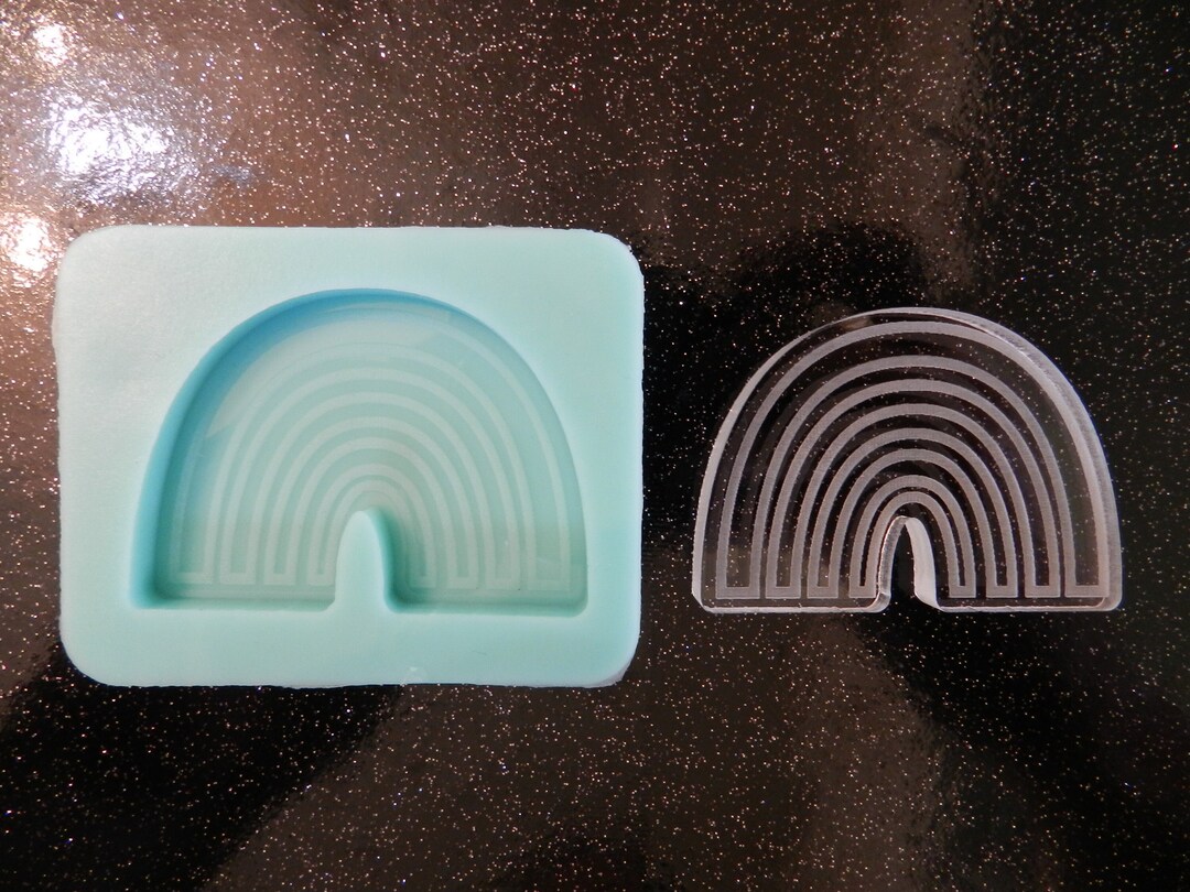 2 Etched Rainbow Silicone Mold for Resin and Epoxy. 2 Wide and 1/4 Deep ...