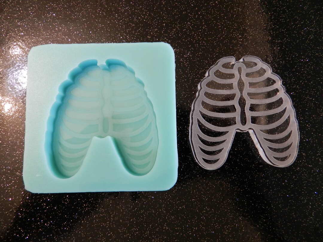 2 Etched Anatomical Ribs Silicone Mold for Resin or Epoxy. Sized for ...