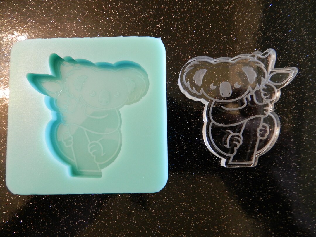 1 1/2 or 2 Etched Koala Silicone Mold for Resin and Epoxy. Sized for ...