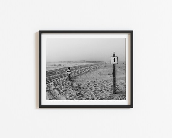 Black and White Outer Beach Signs Print or Canvas / Cape Cod | Etsy