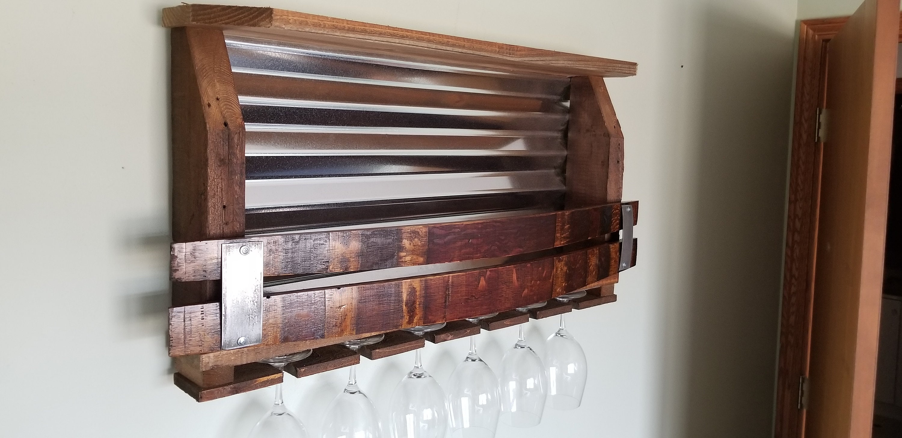 Wine Rack made from reclaimed barnwood Wine barrels and New | Etsy