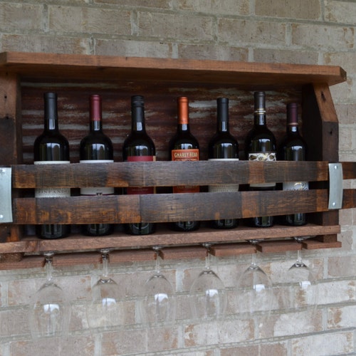 Wine Rack Made From Reclaimed Barnwood With White Wash - Etsy