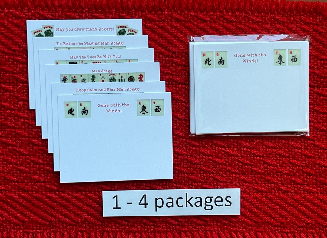 Mah Jongg 6 Notecards 1-4 Packages of 6 Different Cards and Envelopes ...