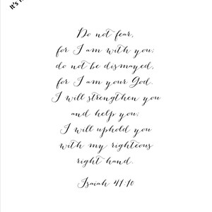 Isaiah 41:10 Printable PDF Scripture Print Bible Verses Do Not Fear for ...