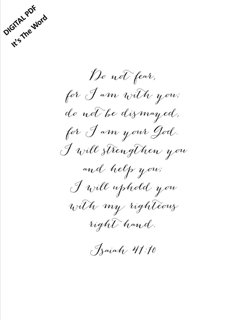 Isaiah 41:10 Printable PDF Scripture Print Bible Verses Do Not | Etsy