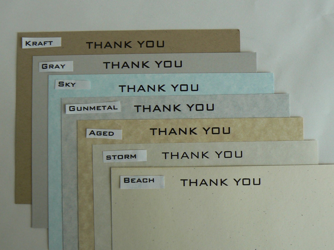 20 Flat Note Cards Thank You Cards Notecards With Envelopes Kraft ...