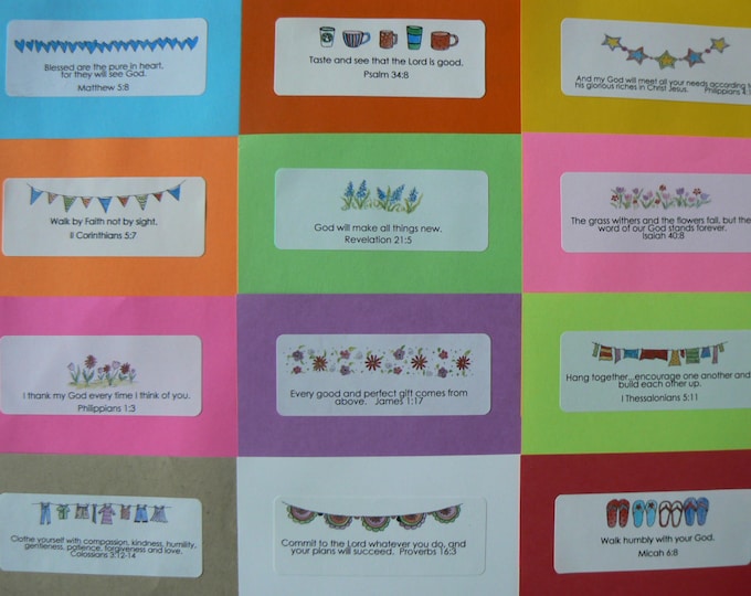 120 Scripture Labels Stickies 30 Designs and Verses - Etsy