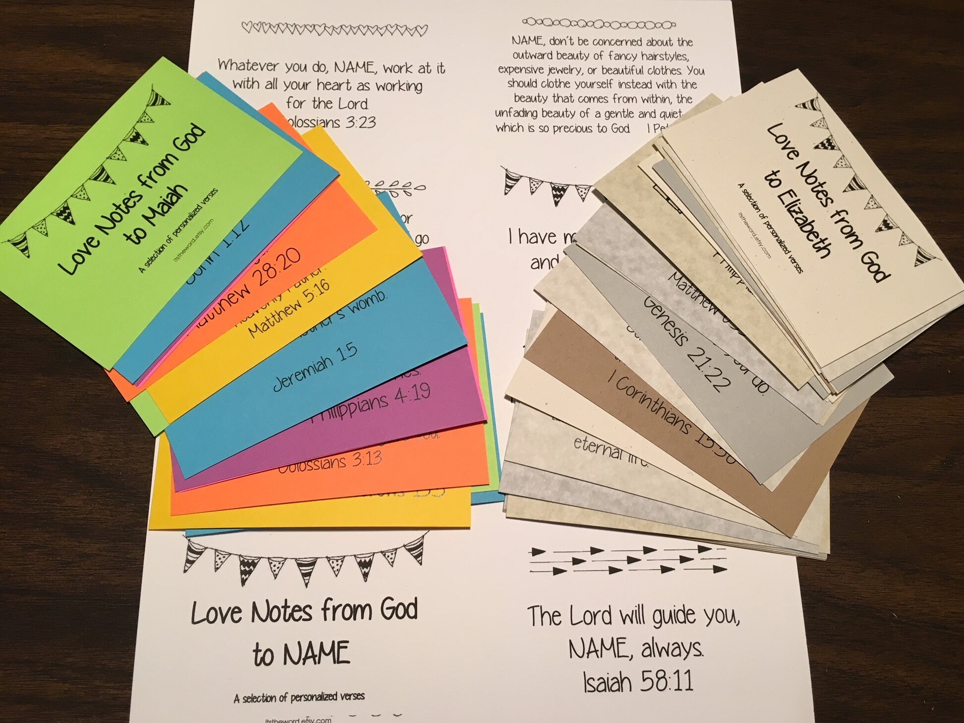 Digital PDF of Personalized Scripture Bible Verse Cards Love | Etsy