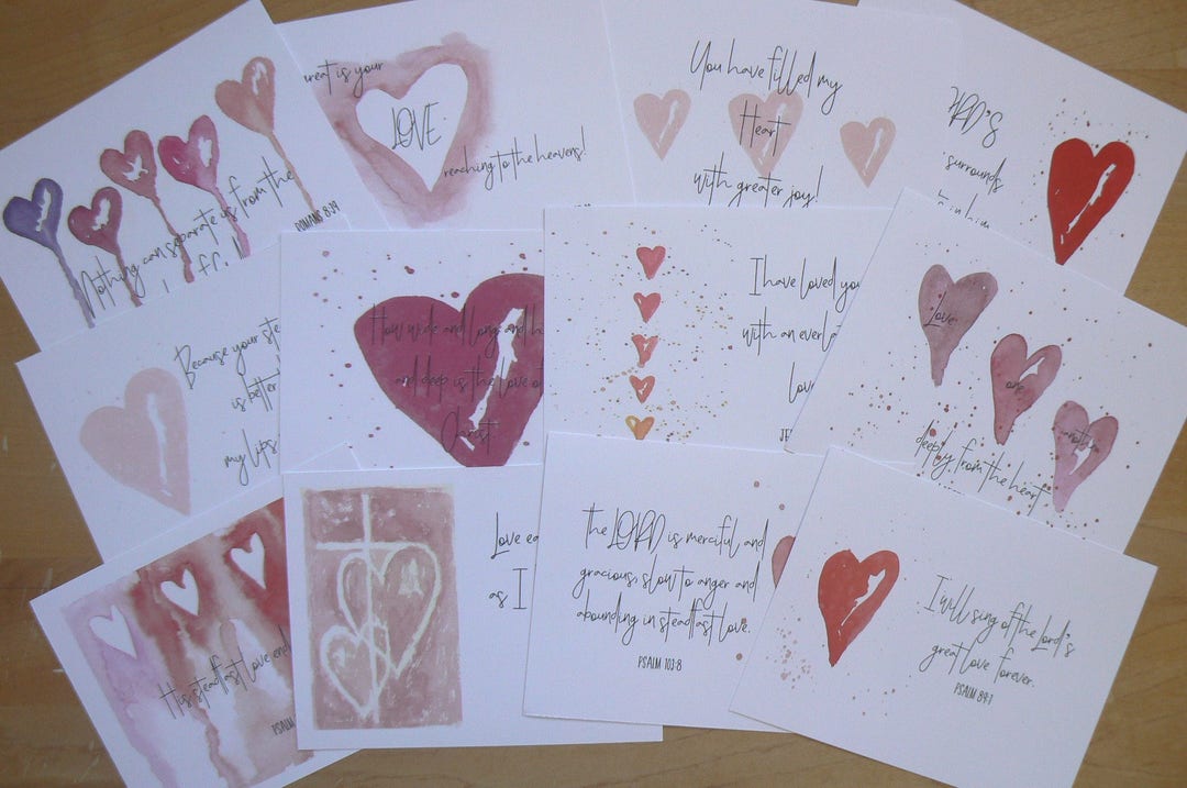 Digital 12 Scripture Valentines Watercolor Download Bible Verse ...