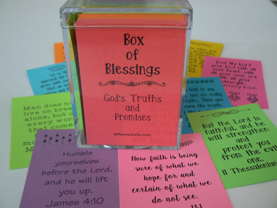 Box of Blessings 200 Scripture Cards Encouragement Bible Verse - Etsy