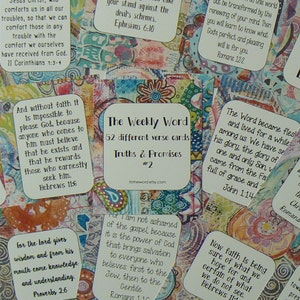 52 Bible Verse Cards Memory Verses Scriptures the Weekly Word Set #2 ...