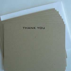 20 Flat Note Cards Thank You Cards Notecards With Envelopes Kraft ...
