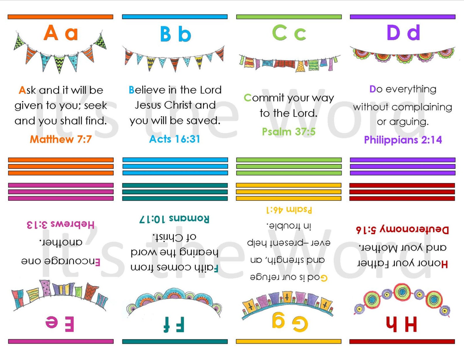 ABC Printable PDF DIY Bible Verse Scripture Cards Memory - Etsy