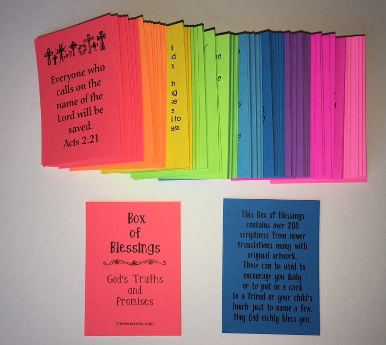 Box of Blessings 200 Scripture Cards Encouragement Bible Verse - Etsy