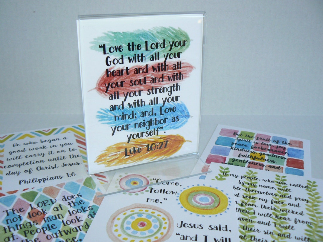 52 Bible Verse Cards Memory Verses Scriptures the Weekly Word Set 1 ...