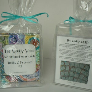 52 Bible Verse Cards Memory Verses Scriptures the Weekly Word Set #2 ...
