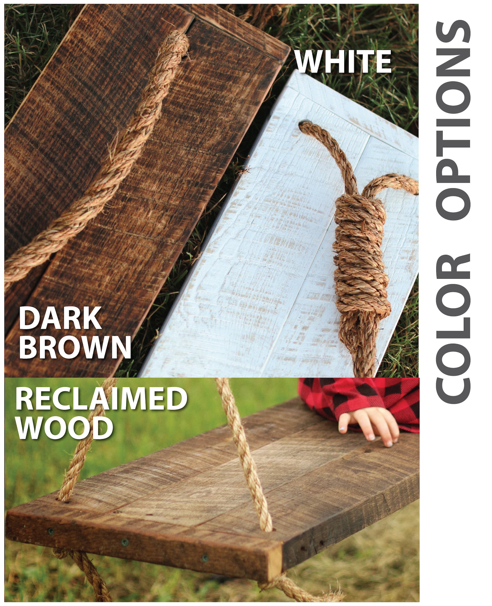 Adult/child Tree Swing Country Charm Rustic Swing, Reclaimed Wood Swing ...