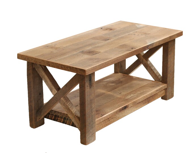 Reclaimed Barn Wood Coffee Table Toy Chest. Pine, Rustic and Authentic ...
