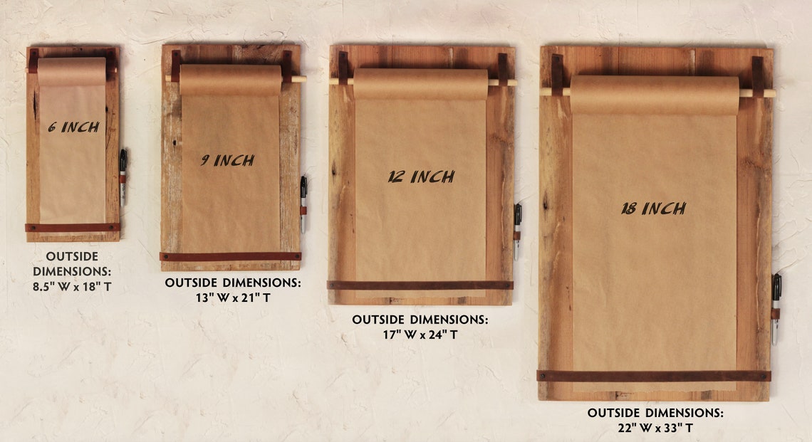 Wall Mounted Note Roll MULTIPLE SIZES Wall Mounted Memo Pad - Etsy